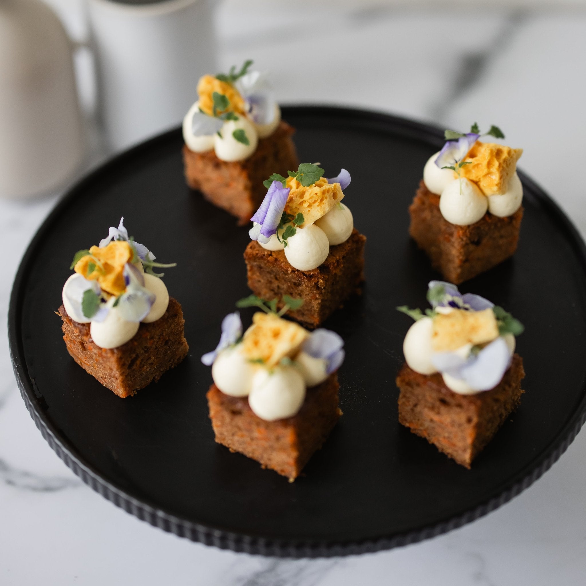 Spiced Carrot Canape - Sweet and Nut-Free Treat | Millstone Patisserie