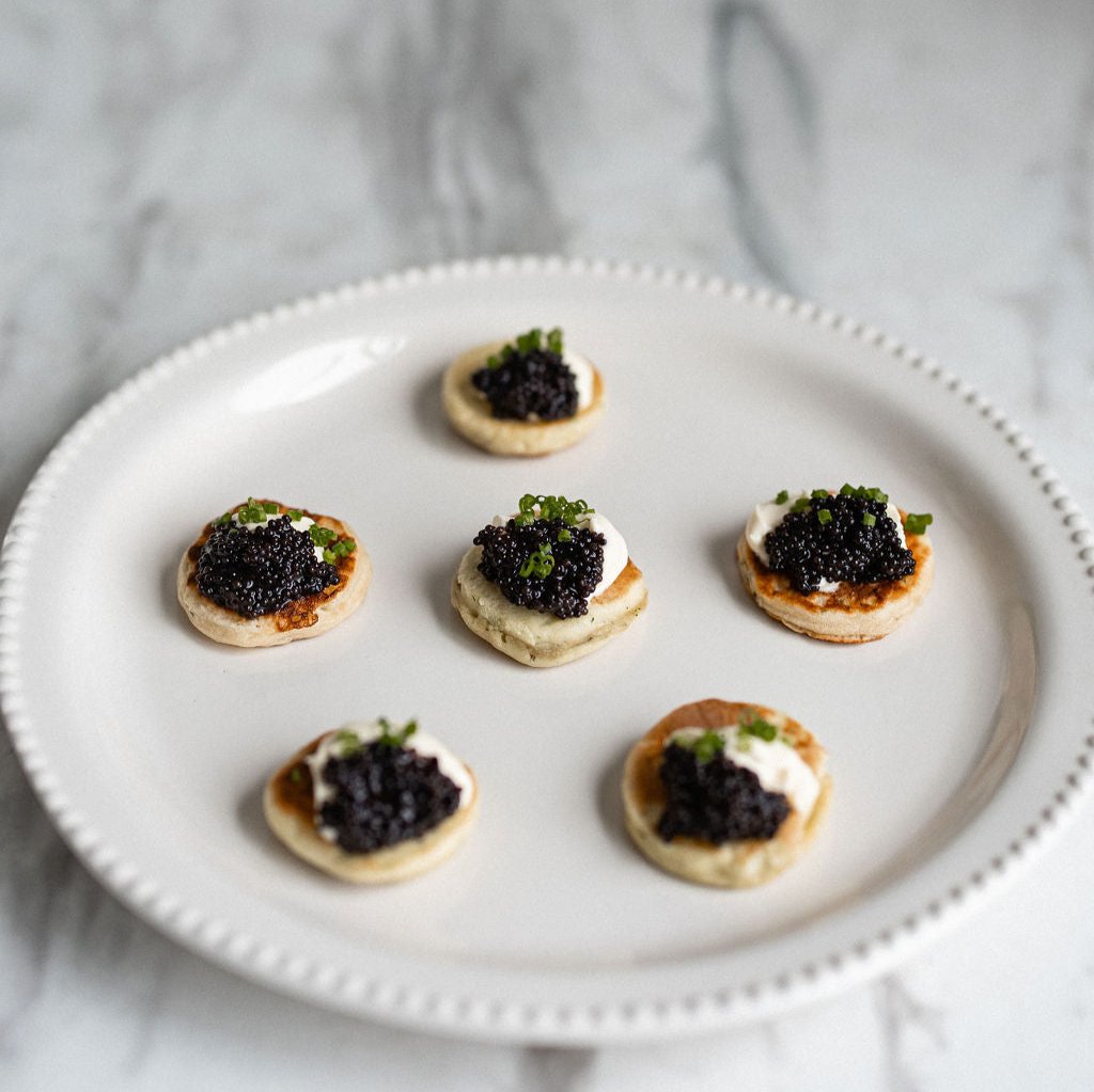 Beluga Caviar Blinis - Savoury Canapes | Millstone Catering
